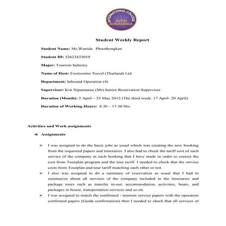 Student weekly report_3rd | DOCX | Buddhism | Religion & Spirituality