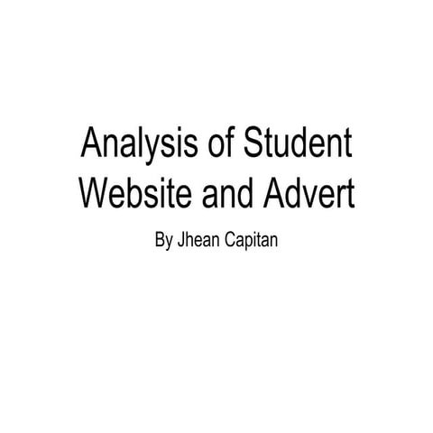 Student Work Analysis | PPTX