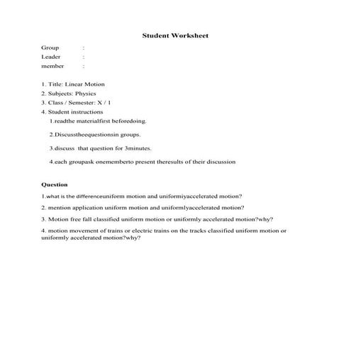 Student worksheet | PDF