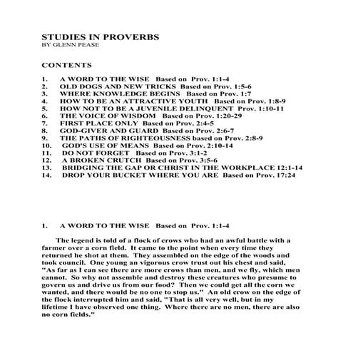Studies in proverbs | PDF