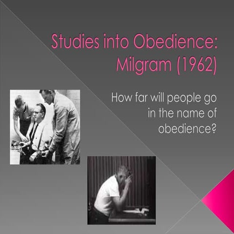 Studies into Obedience - Milgram | PPTX
