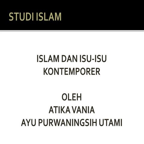 Studi islam dan isu kontemporer | PPTX