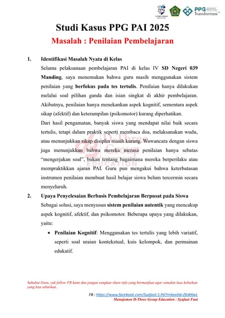 Studi Kasus PPG PAI 2025-Strategi Pembelajaran.pdf