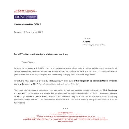 VAT – Italy – e-invoicing and electronic invoicing | PDF