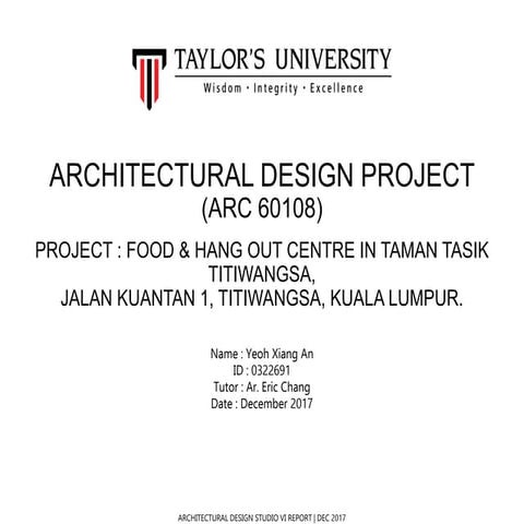 Architectural Design Project Report 2017 | PDF