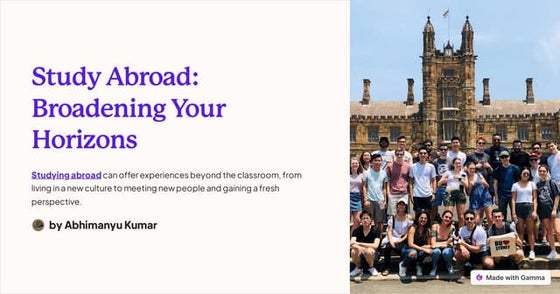 Top 10 Benefits Of Studying Abroad | PDF