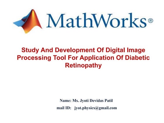 Diabetic Retinopathy using image processing | PPTX