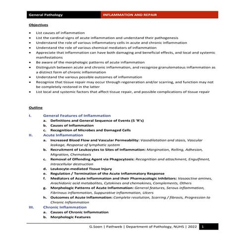 Study-notes_Inflammation-and-repair.pdf by handwritten hi | PDF