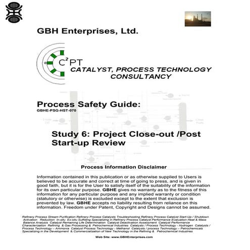 Study 6: Project Close-out /Post Start-up Review | PDF