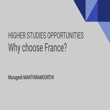 High Studies oppurtunities in France | PDF | Postgraduate Education ...