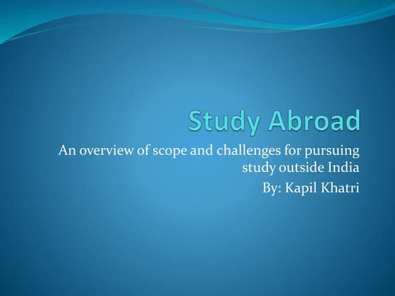 Benefits of Studying Abroad | PPTX