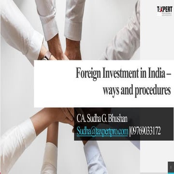 FDI in India - Ways and procedures | PDF