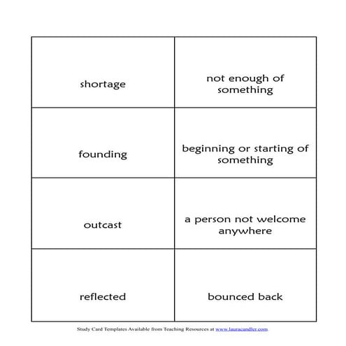 Study cards westlandia | DOC