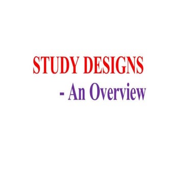 study design.pdf aimed at learning for studies | PDF
