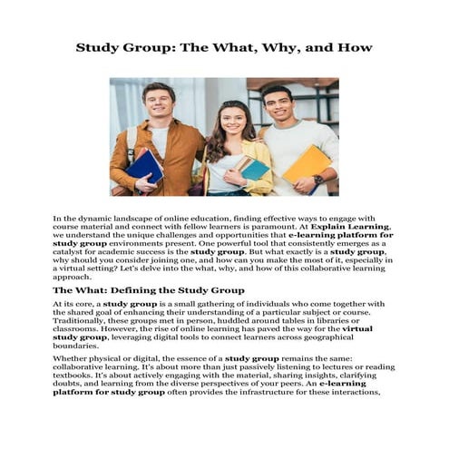 Study Group Basics: What It Is, Why It Helps, How to Start | PDF