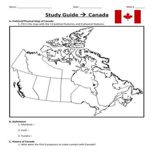 Study Guide - Canada | DOC | North America Travel | Travel Locations