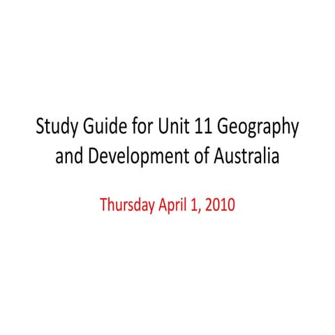 Study Guide For Unit 11 Geography And Development Ppt | PPTX