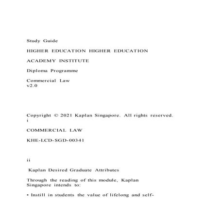 Study Guide HIGHER EDUCATION HIGHER EDUCATION ACADEMY | DOCX