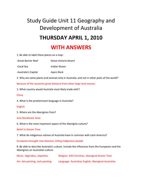 Study Guide For Unit 11 Geography And Development Ppt | PPT