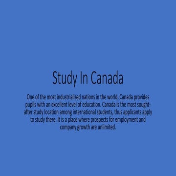 study in canada.pptx | Education