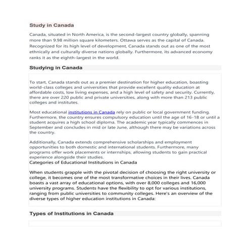 Study in Canada | PDF