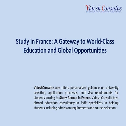 Study in France A Gateway to World-Class Education and Global ...