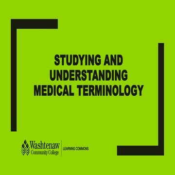 Studying and Understanding Medical Terminology | PPTX