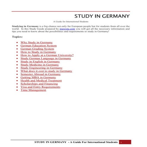 Study in germany | PDF