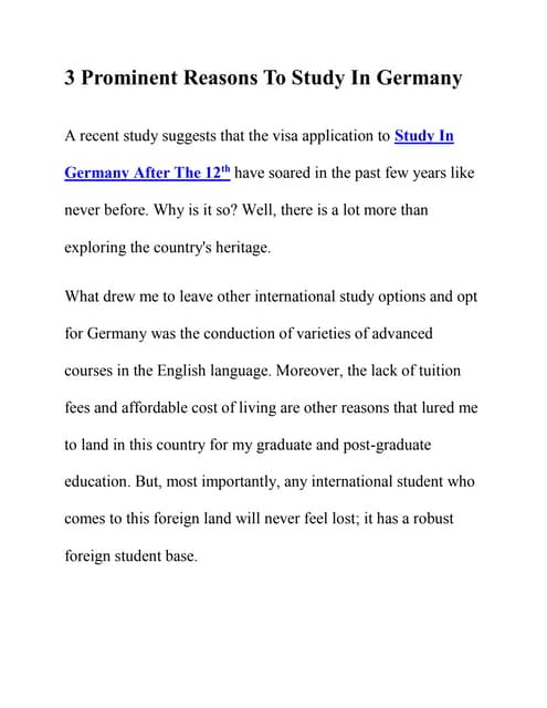 Study in germany. | PDF