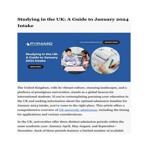 Studying in the UK_ A Guide to January 2024 Intake.docx | College ...