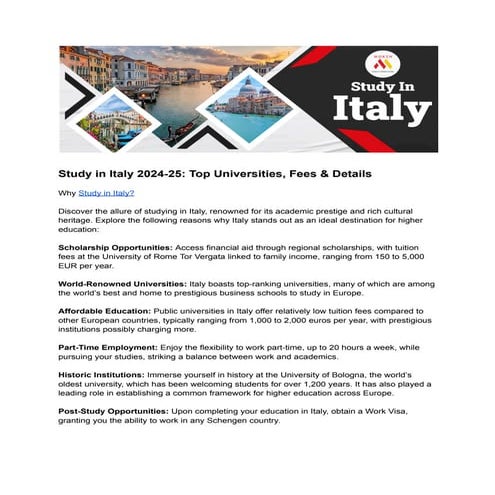 Study in Italy 2024-25_ Top Universities, Fees & Details-PDF.pdf