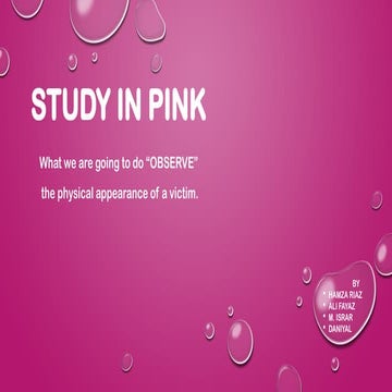 Study in Pink (forensic case study of Death) | PPT