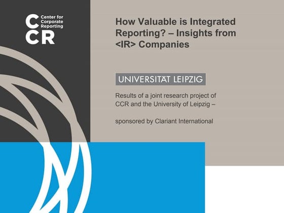 Integrated Reporting: The (R)evolution of Corporate Reporting | PPT