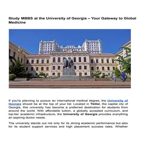 Study MBBS at the University of Georgia_Your Gateway to Global Medicine ...