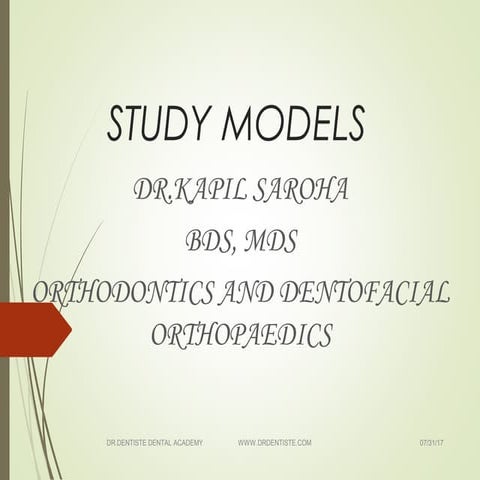 STUDY MODEL IN ORTHODONTICS | PPT | Oral care | Personal Care