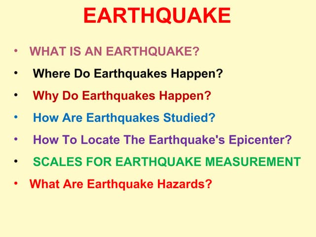 EARTHQUAKES.powerpoint lesson grade six. | PPTX