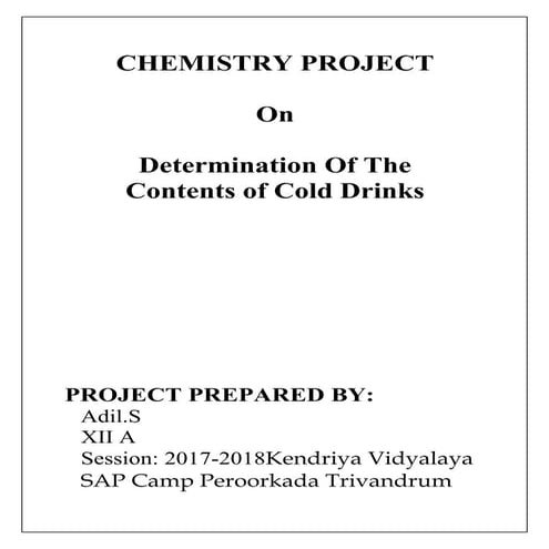 Determination of The Contents of Cold Drinks | PDF