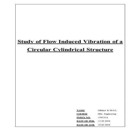 Study of flow induced vibration of a circular cylindrical structure | PDF