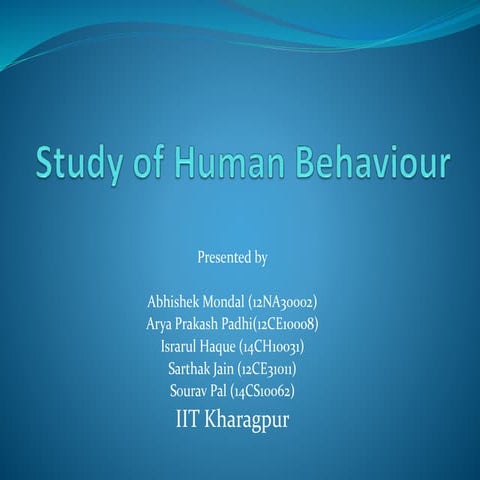 Study of human behaviour | PPTX