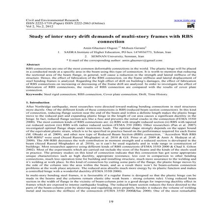 Study of inter story drift demands of multi story frames with rbs ...