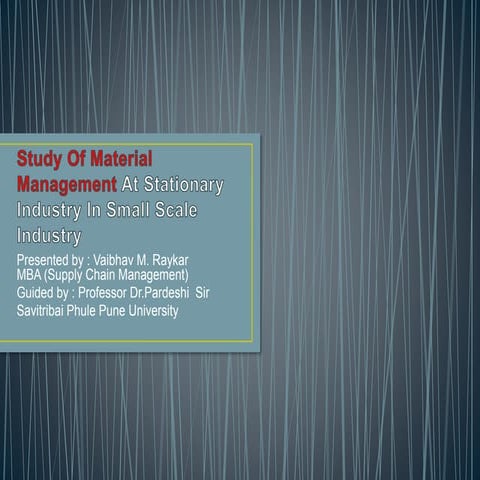 Study of material management | PPTX