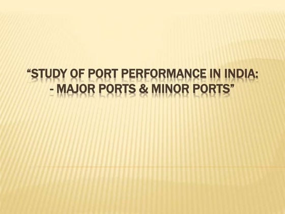 Adani Ports and SEZ detail study | PPTX