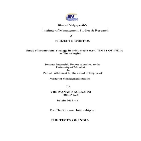 Study of promotional strategy in print | PDF