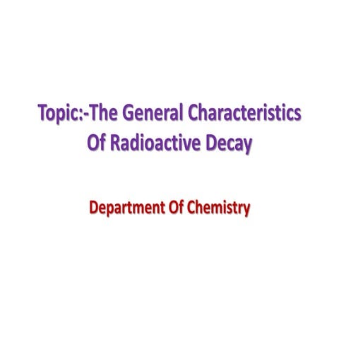 Study of radioactive decay | PPT