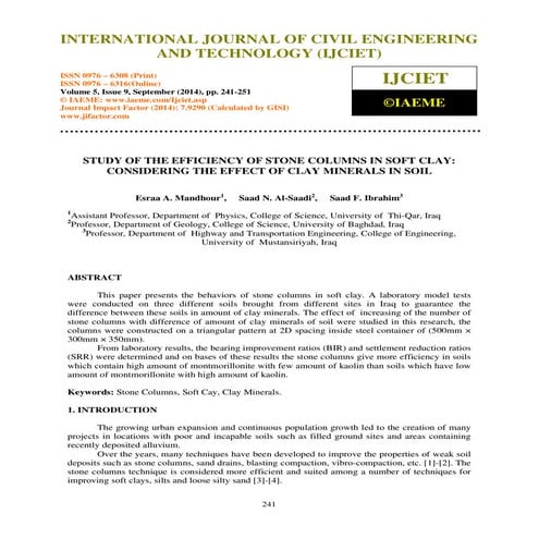 Experimental Study of Bearing Capacity in Single and Group Stone ...