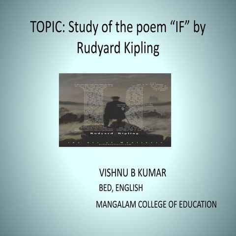 Study of the poem "IF" by Rudyard Kipling | PPTX