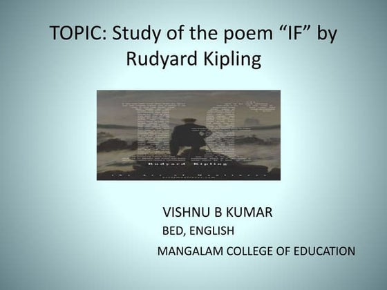 IF by Rudyard Kipling | PPT
