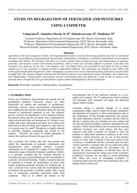 lysimeters | PPTX | Geology | Science