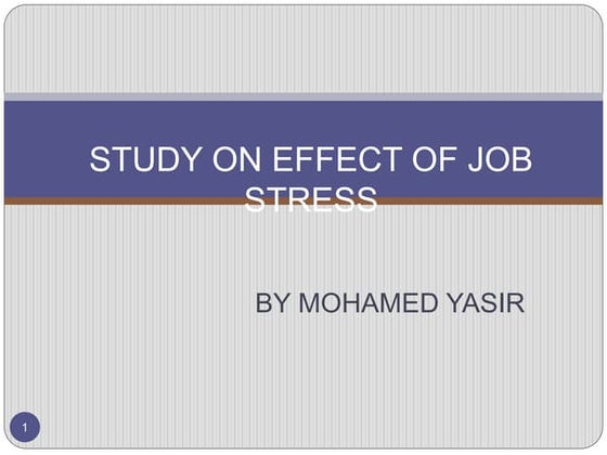 Case study on stress at work final | PPT