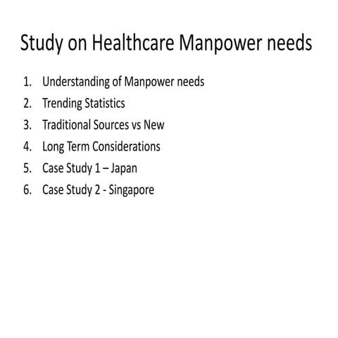 Study on Healthcare Manpower needs | PPT